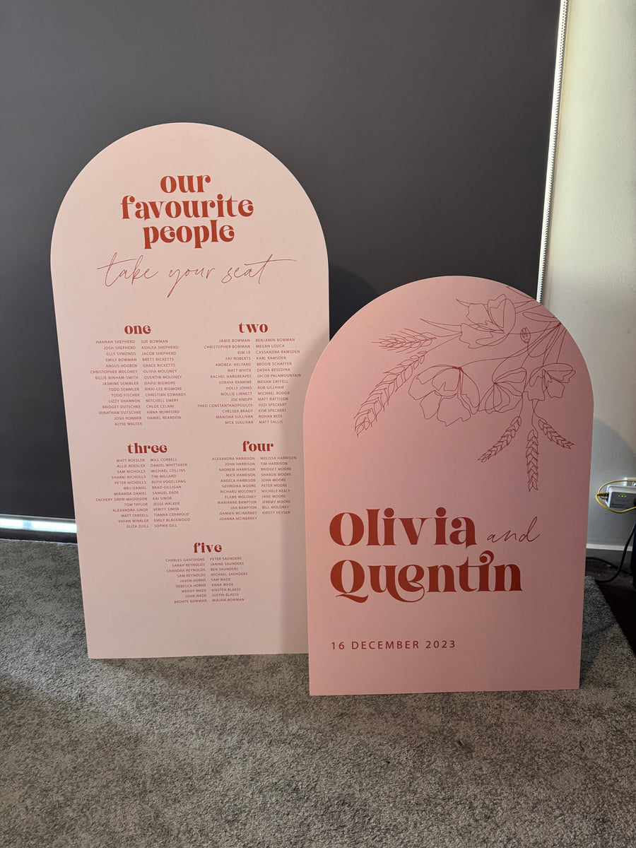 Welcome and Seating Signs - PVC Board 60x90cm + 90x120cm – HeySweetPeach