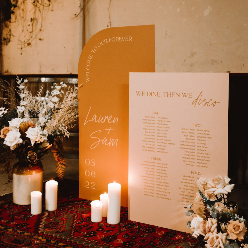 Welcome and Seating Signs - PVC Board 60x90cm + 90x120cm – HeySweetPeach